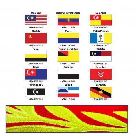 Set 3X6ft Wollen Bendera 15 Negeri (All Malaysia States)