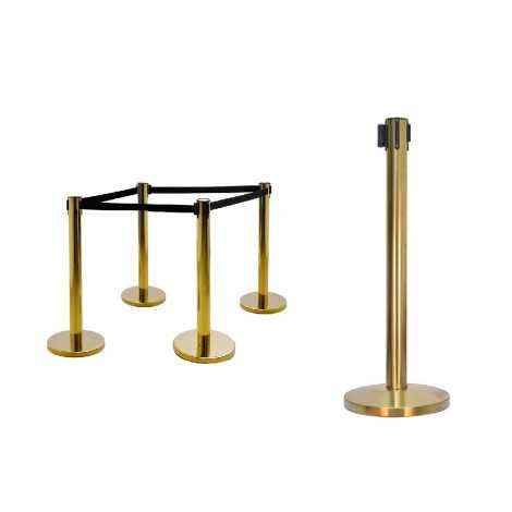 Queue Up Stand 2 Meter Gold (Retractable Belt Stand)