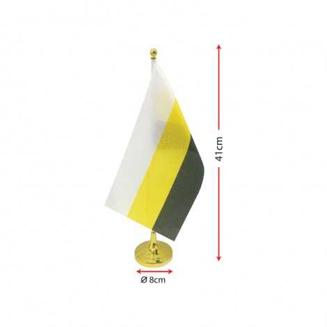 Table Flag Stand (Single) Gold Round Base